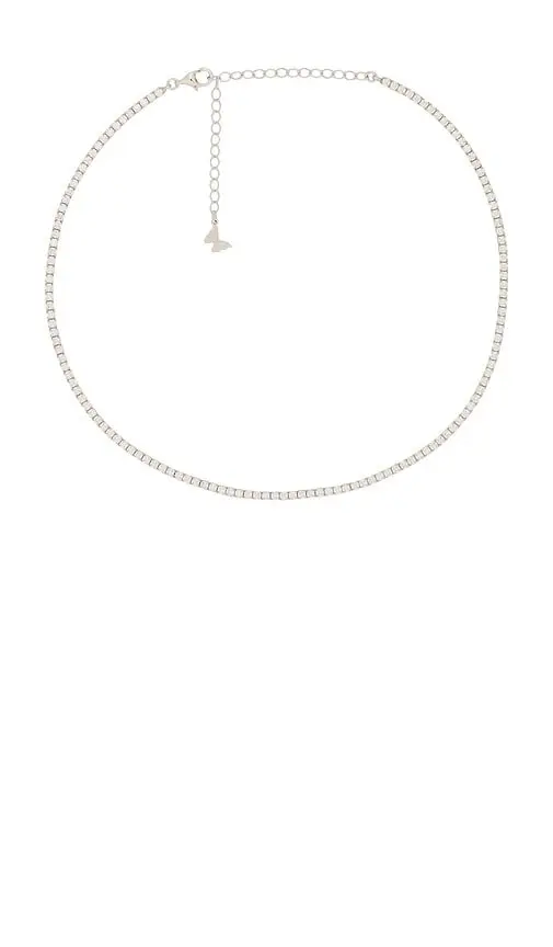 BY ADINA EDEN Thin Tennis Choker - Silver