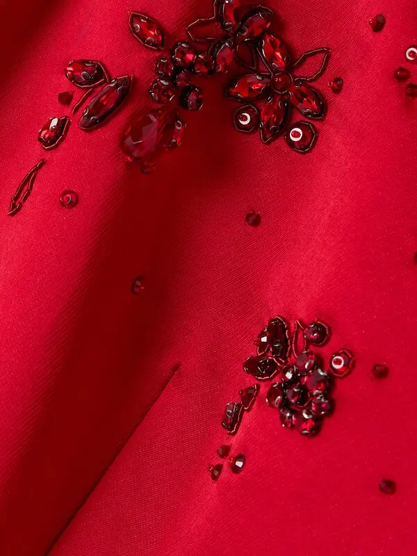 Erdem Draped Cape-effect Embellished Satin Gown