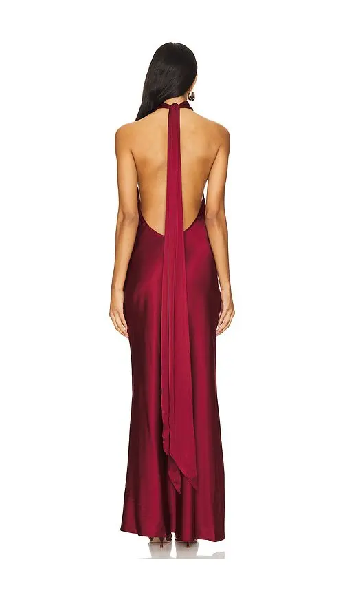 House Of Harlow 1960 X Astra Gown In Burgundy | Editorialist