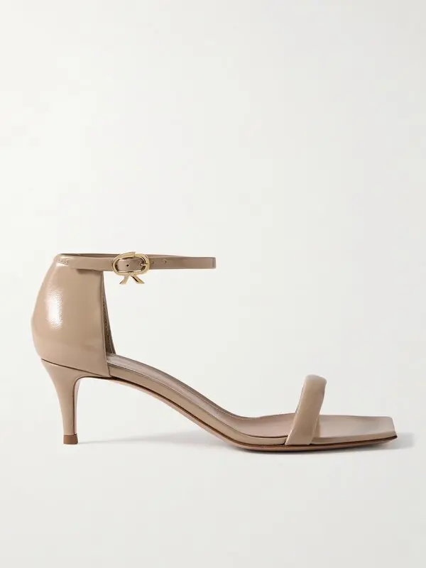 GIANVITO ROSSI Rhys 55 Leather Sandals - Neutrals