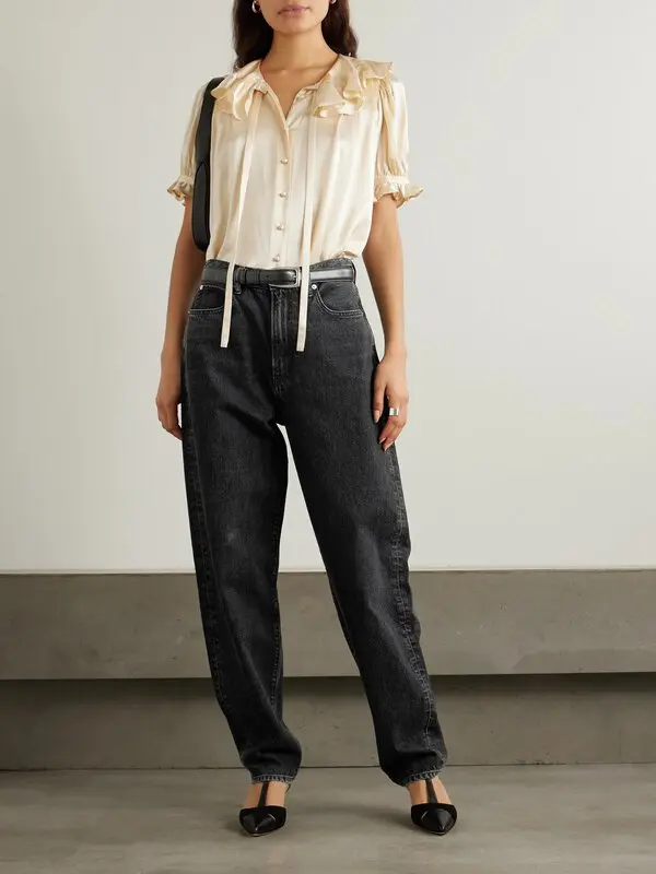 FRAME The Narrow Peg High-rise Tapered Jeans