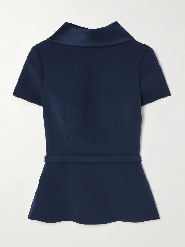 Safiyaa Elvan Belted Crepe Blouse - Blue