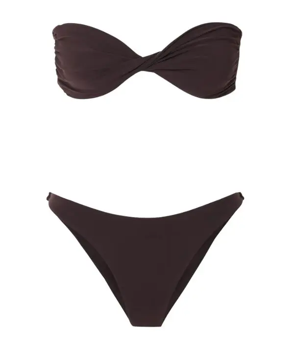 LIDO Ottantasei Twist-front Bandeau Bikini - Brown