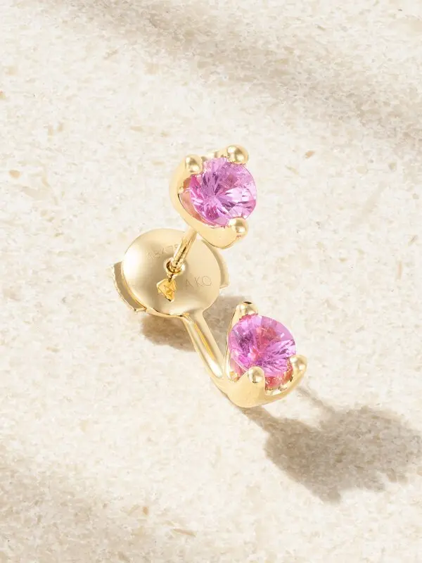 ANITA KO Orbit 18-karat Gold Sapphire Earring - Pink