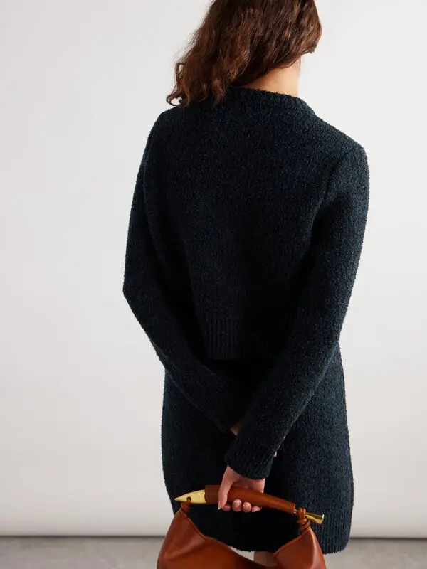 Bottega Veneta Wool-blend Bouclé Cardigan - Blue