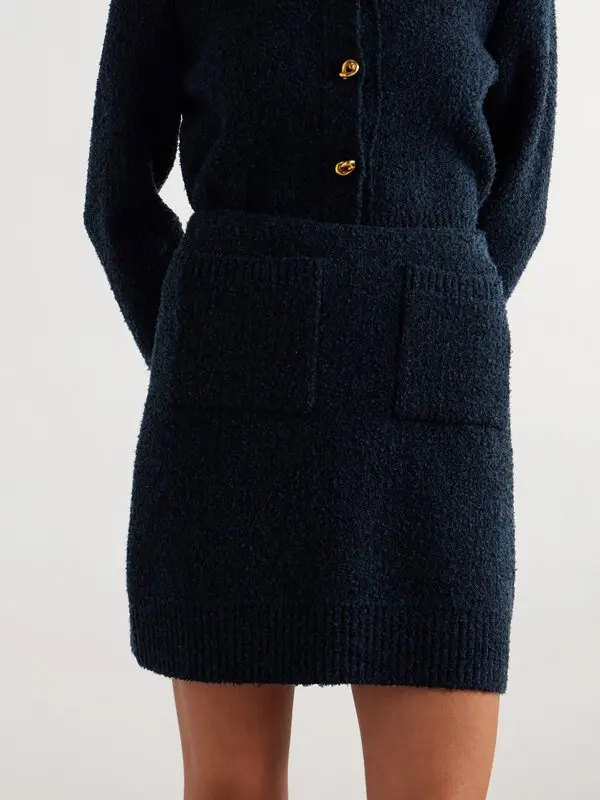 Bottega Veneta Wool-blend Bouclé Mini Skirt - Blue
