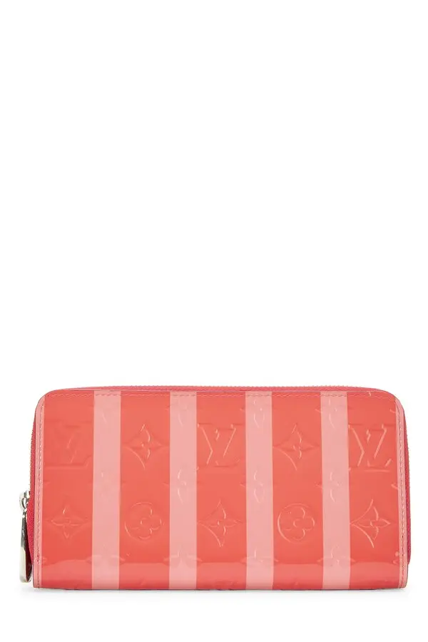 LOUIS VUITTON Rayures Monogram Vernis Zippy - Pink