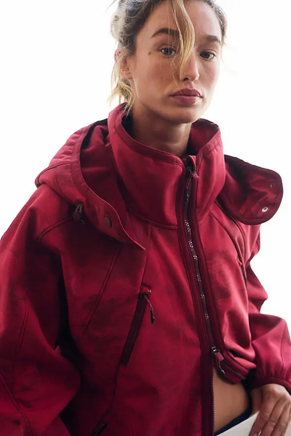 Free People Canyon Crushin' Jacket - Cranberry Combo