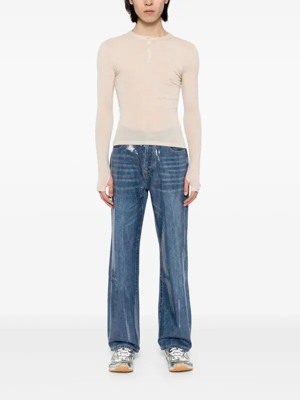 GROUND ZERO Sequin-embellished Jeans