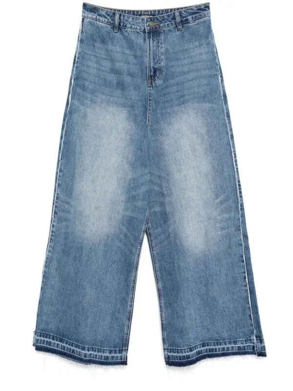 GROUND ZERO Faded Wide-leg Jeans