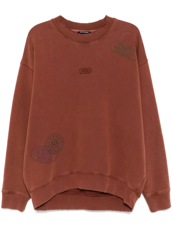 GROUND ZERO Logo-print Sweatshirt - Brown