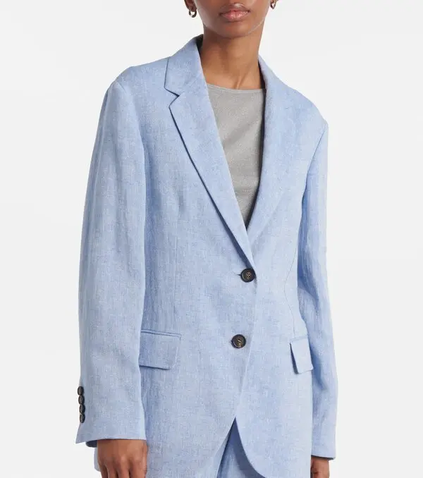 Brunello Cucinelli Linen-blend Single-breasted Blazer