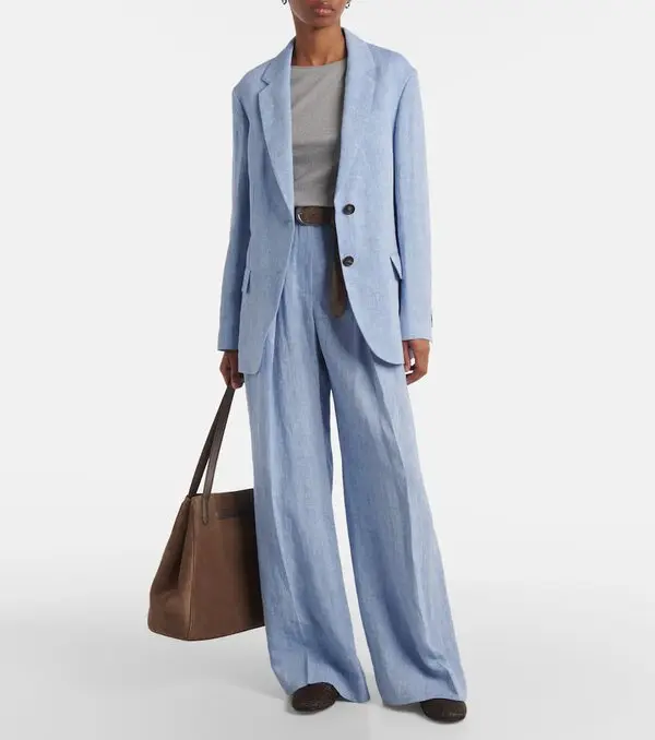 Brunello Cucinelli Linen-blend Single-breasted Blazer