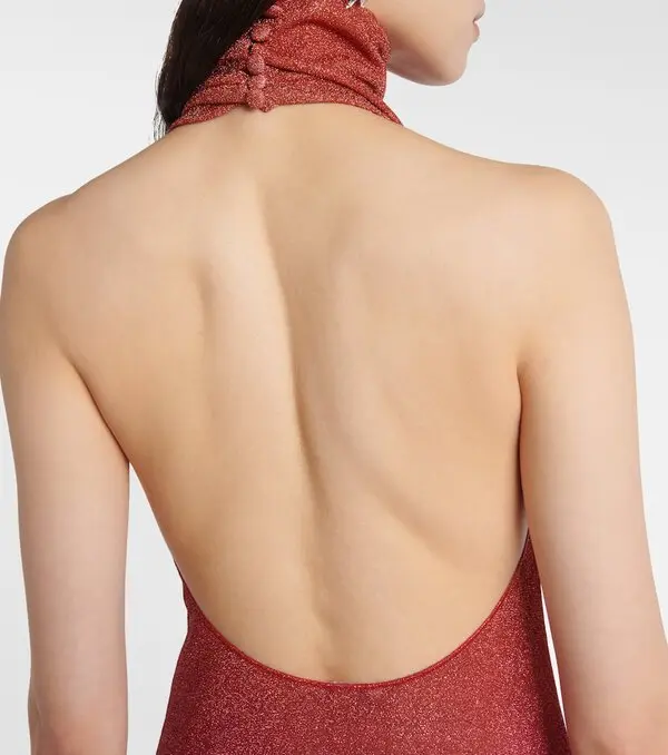 Oseree Lumiere Lame Maxi Dress