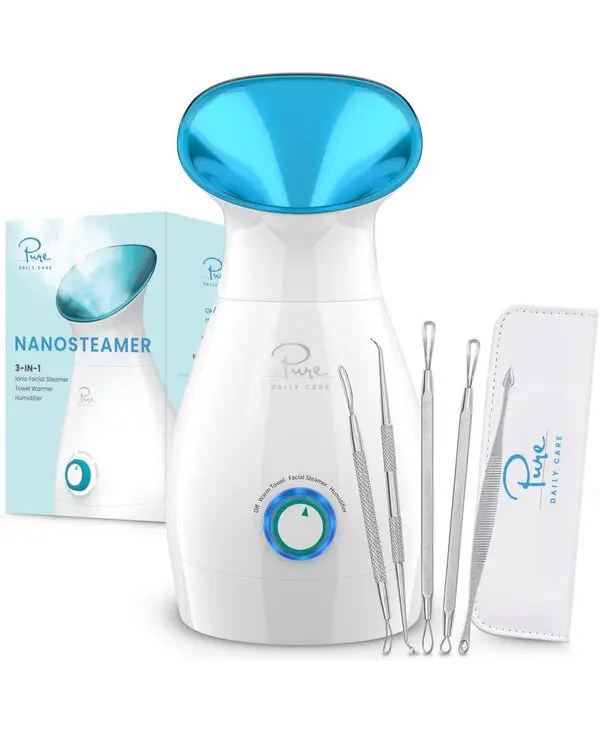 PURE DAILY CARE Nanosteamer Large 3-in-1 Nano Ionic Facial Steamer - Blue