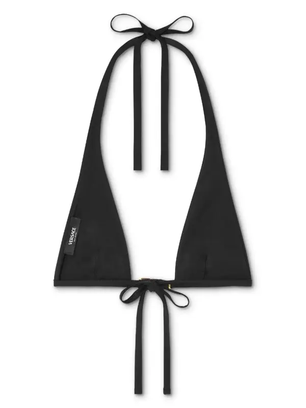 Versace Safety Pin Triangle Bikini Top - Black