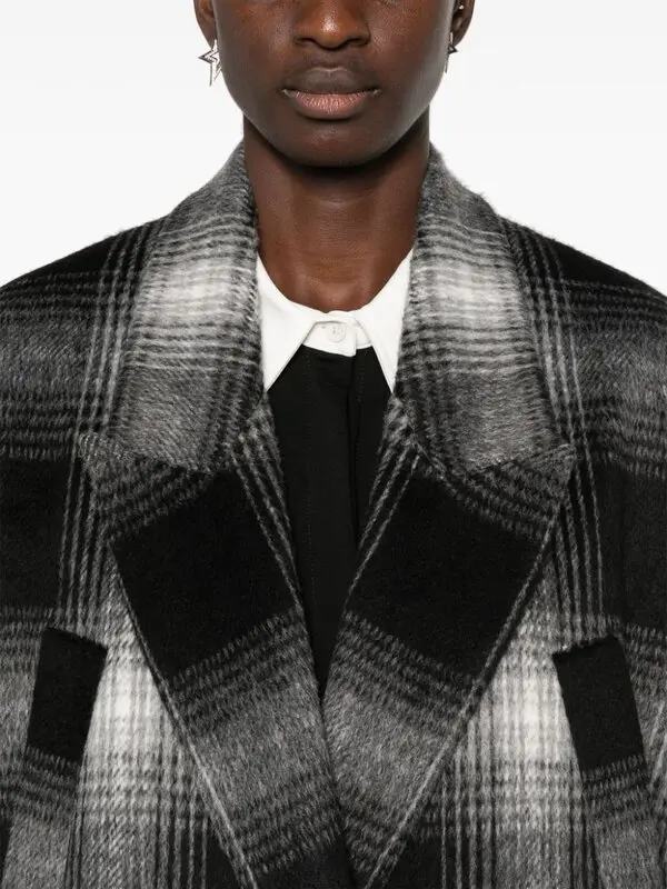 N°21 Plaid-Check Coat In Black - 39% Off | Editorialist
