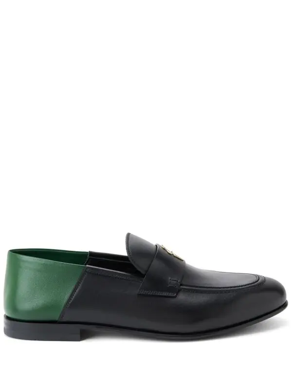 FERRAGAMO Appliqué-logo Leather Loafers