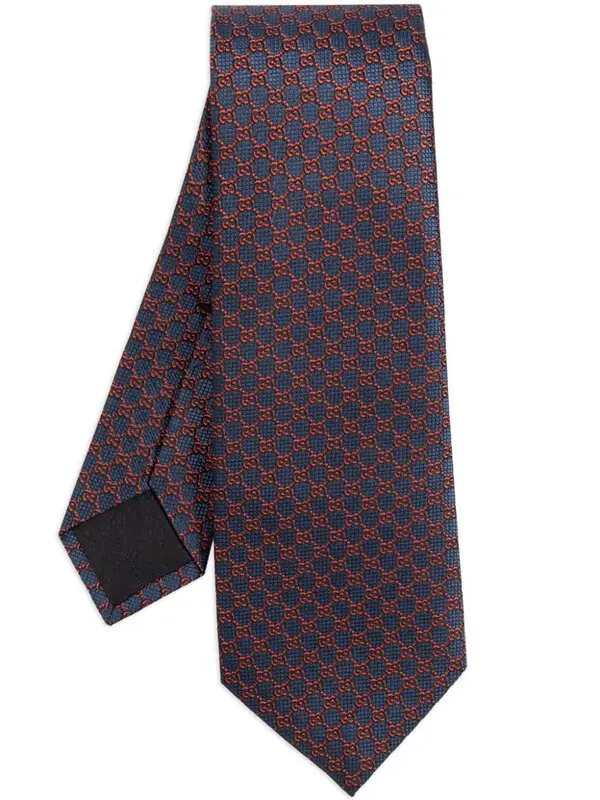 Gucci Gg Silk Tie - Blue