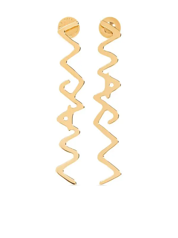 Marni Logo Drop Earrings - Gold