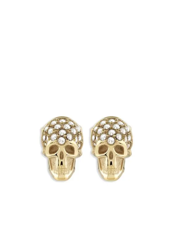 Philipp Plein Enigma Skull Earrings - Gold