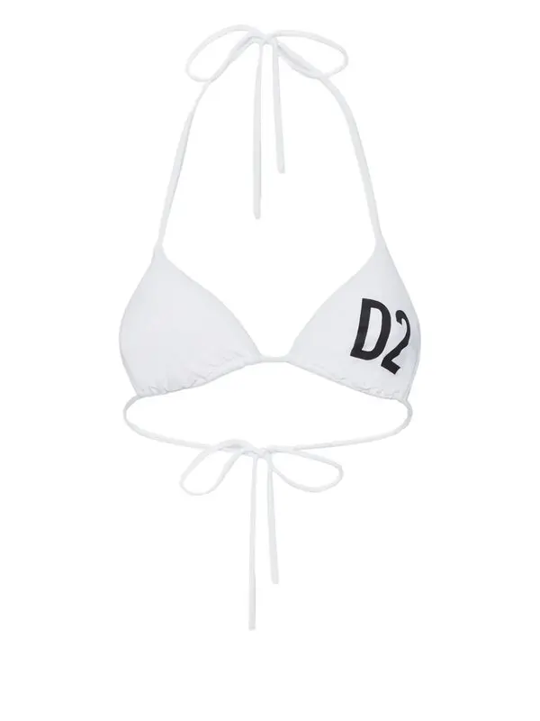 Dsquared2 Logo-print Bikini Top - White