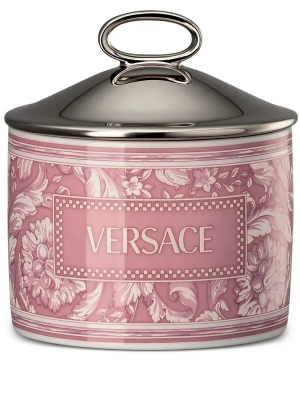 Versace Barocco Logo-print Candle - Pink