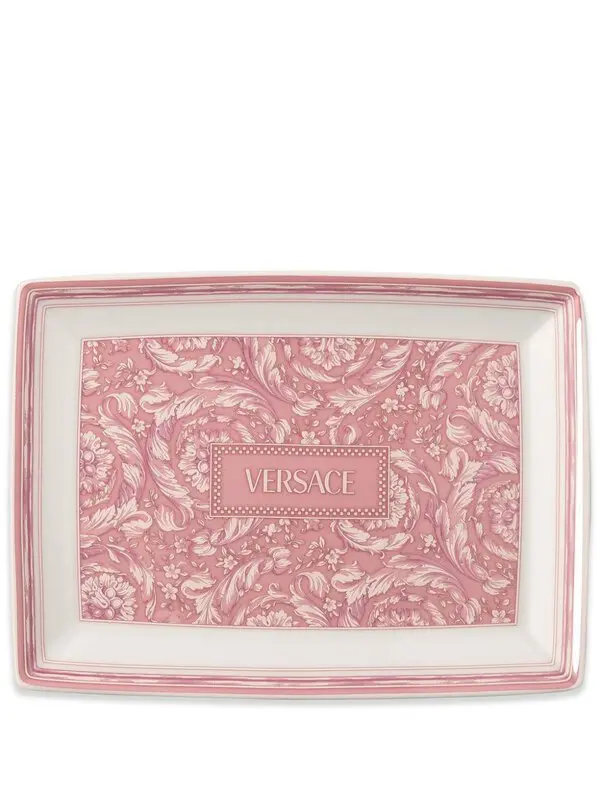 Versace Barocco Square Porcelain Plate - Pink