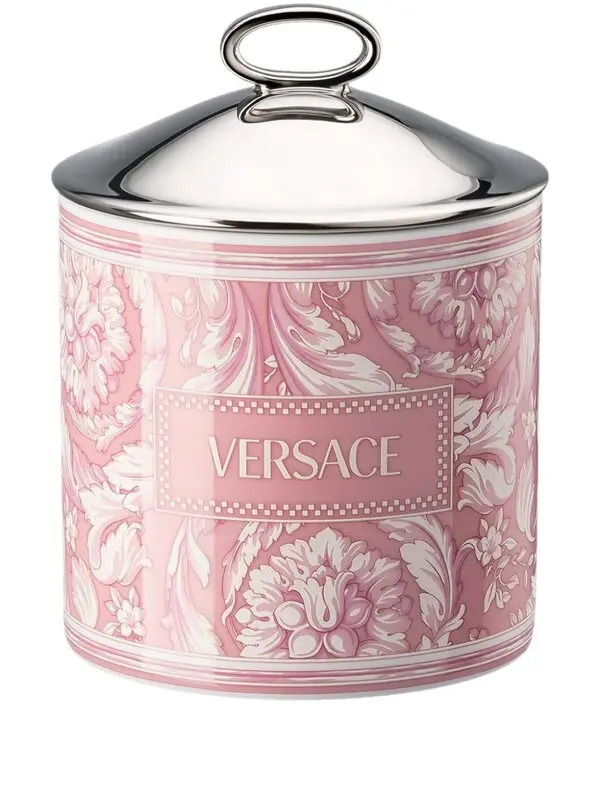 Versace Barocco Logo-print Candle - Pink