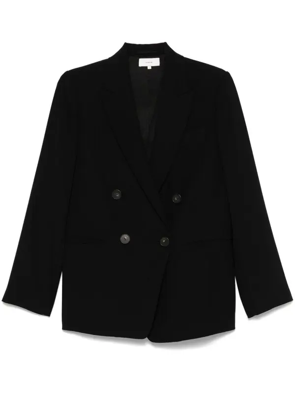 Vince Crepe Double-breasted Blazer - Black