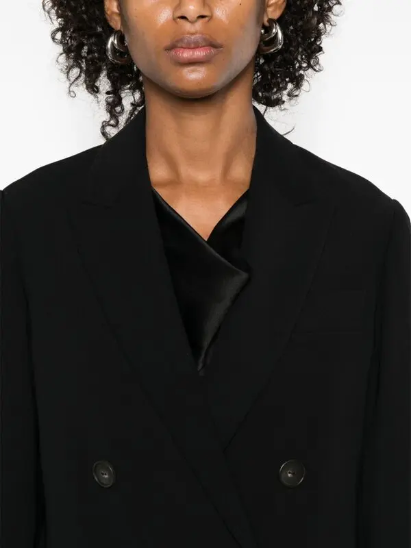 Vince Crepe Double-breasted Blazer - Black
