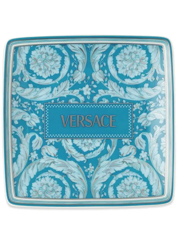 Versace Barocco Coppetta Porcelain Plate - Blue