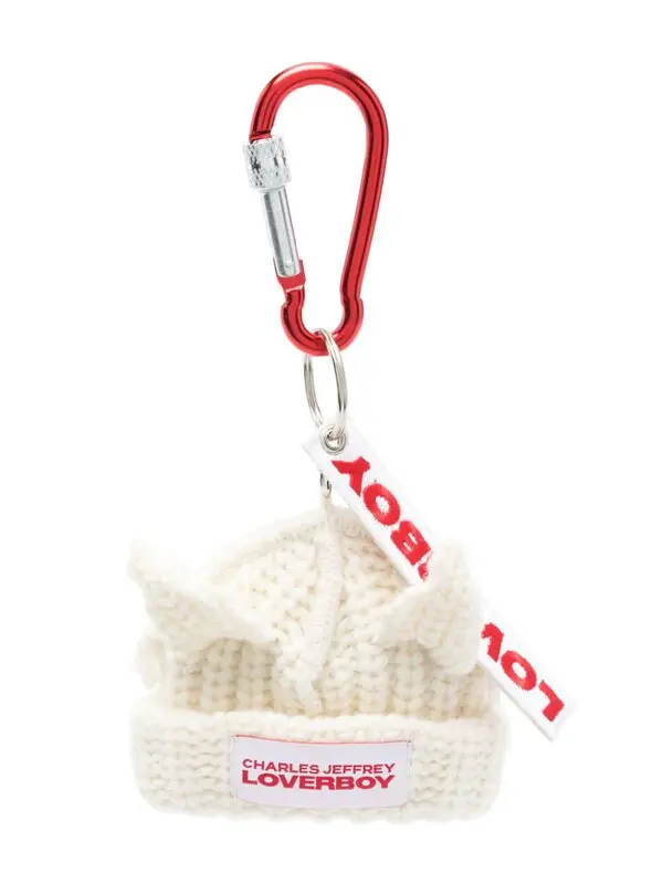 CHARLES JEFFREY Chunky Ears Beanie Keyring - White