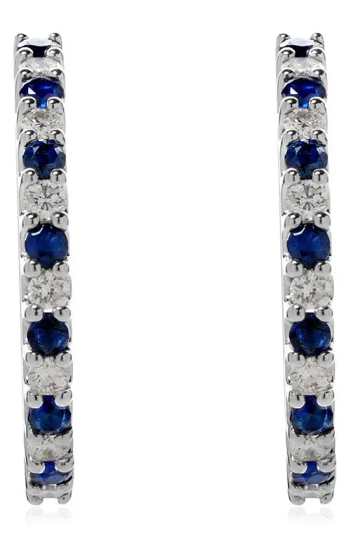 VALANI ATELIER Sapphire & Diamond Huggie Hoop Earrings