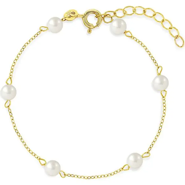 IN SEASON JEWELRY 14k Yellow Gold Freshwater Cultured Pearl Bracelet - White