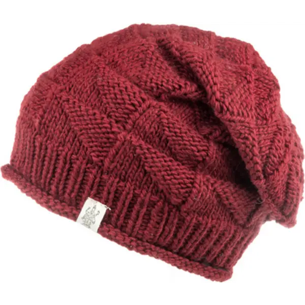 NIRVANNA DESIGNS Wave Slouch Beanie - Burgundy