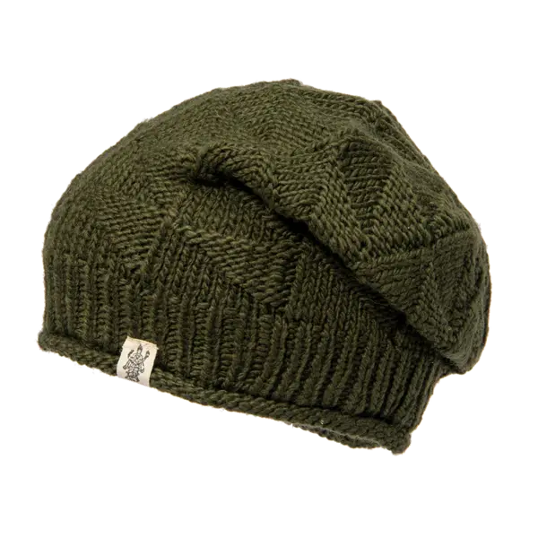 NIRVANNA DESIGNS Wave Slouch Beanie - Olive