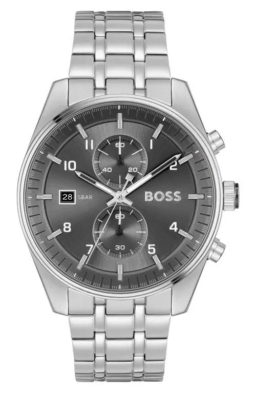 BOSS Chronograph Bracelet Watch - Gray/silver