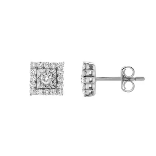 LUVMYJEWELRY Legatum 10k Gold 0.34 Ctw Diamond Earrings - 10k White Gold