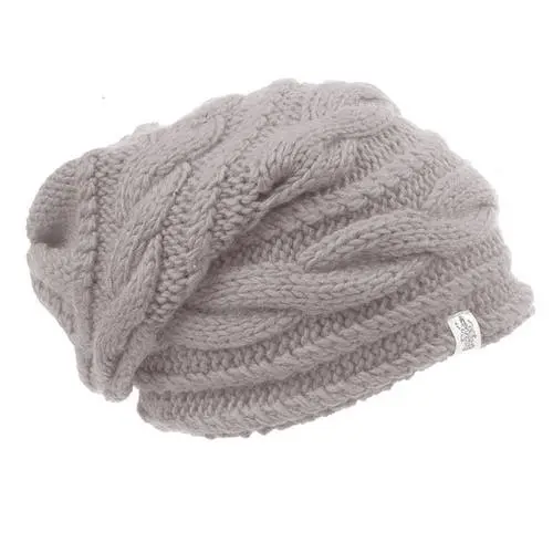 NIRVANNA DESIGNS Triple Braid Cable Slouch Beanie - Linen