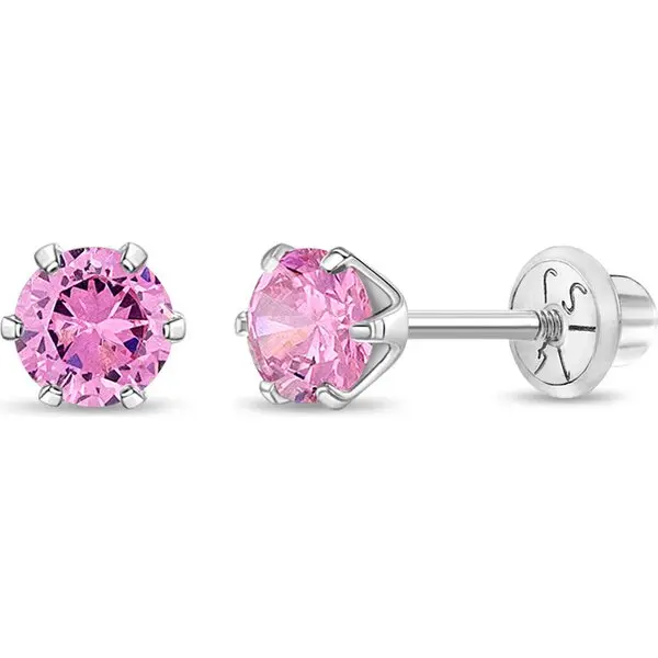 IN SEASON JEWELRY 14k White Gold Solitaire Stud Earrings - October