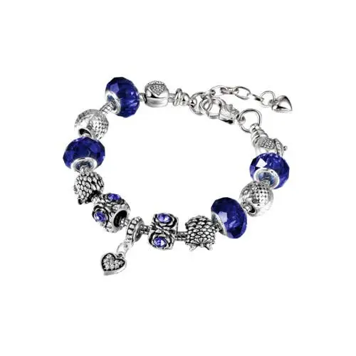 DONATELLO GIAN Heart Charm Bracelet - Blue
