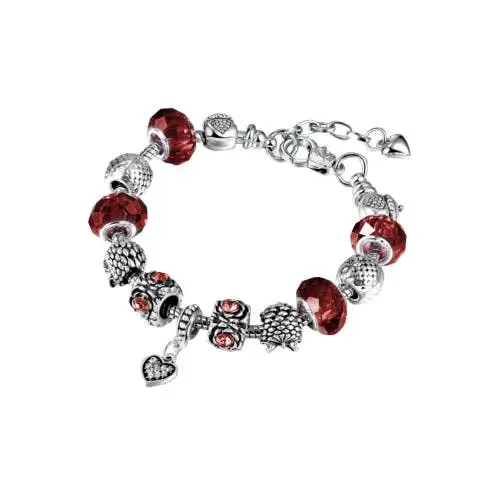 DONATELLO GIAN Heart Charm Bracelet - Red