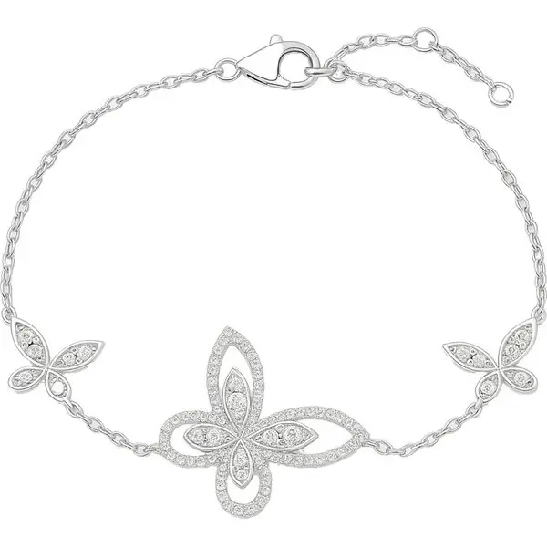 DONATELLO GIAN Butterfly Crystal Bracelet - Silver