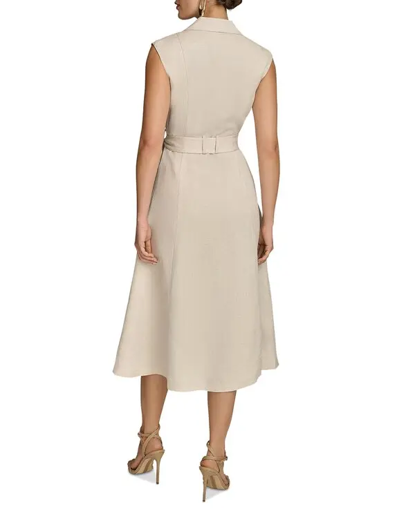 Donna Karan New York Belted A-line Midi Dress