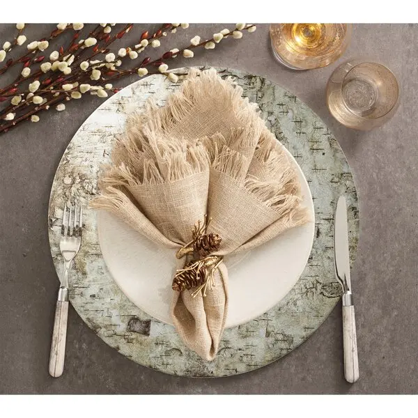 KIM SEYBERT Chalet Placemat, Set Of 4 - Natural/ Silver