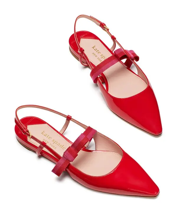 Kate Spade New York Maritza Pointed-toe Flats - Engine Red