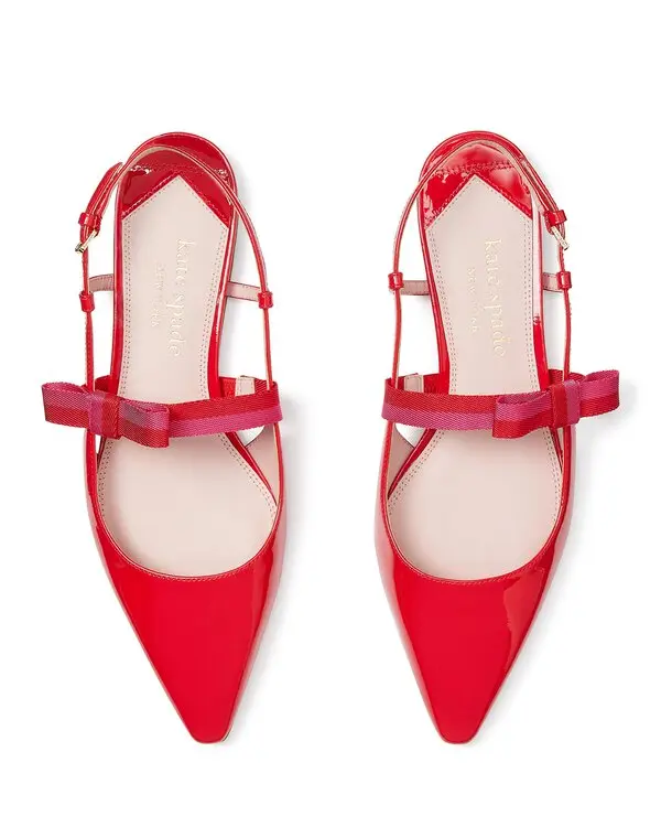 Kate Spade New York Maritza Pointed-toe Flats - Engine Red