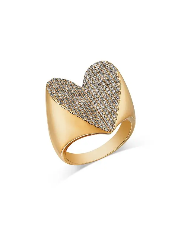 Bloomingdale'S 14k Yellow Diamond Heart Ring - Gold