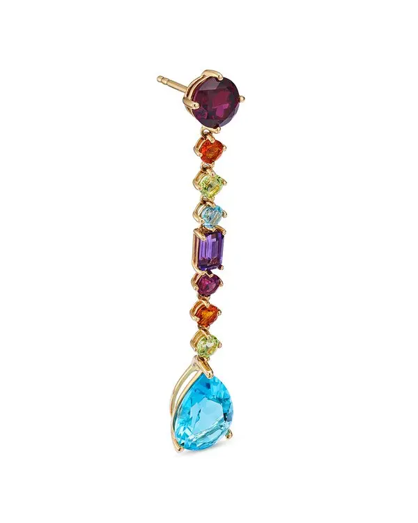 Bloomingdale'S 14k Yellow Gold Blue Topaz Earrings